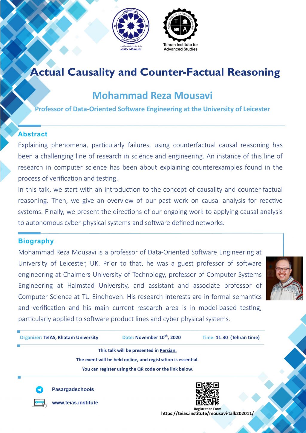 Actual Causality and Counter-Factual Reasoning __ Mohammad Reza Mousavi - TEIAS | Tehran ...